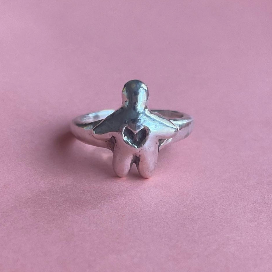 Silver Heart Stopper Ring | Pupari