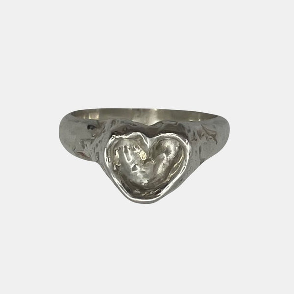Silver Heart Ring | Melted Heart Ring | Pupari
