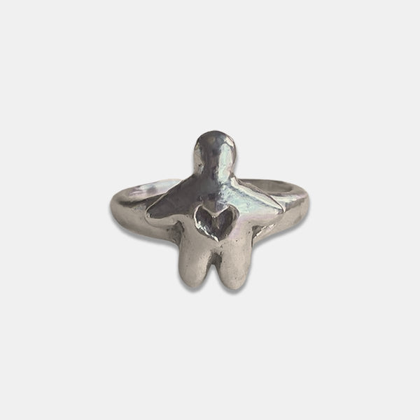 Silver Heart Stopper Ring | Pupari